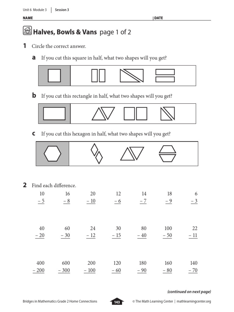 Grade 2 Math: Halves and Word Problems | PDF