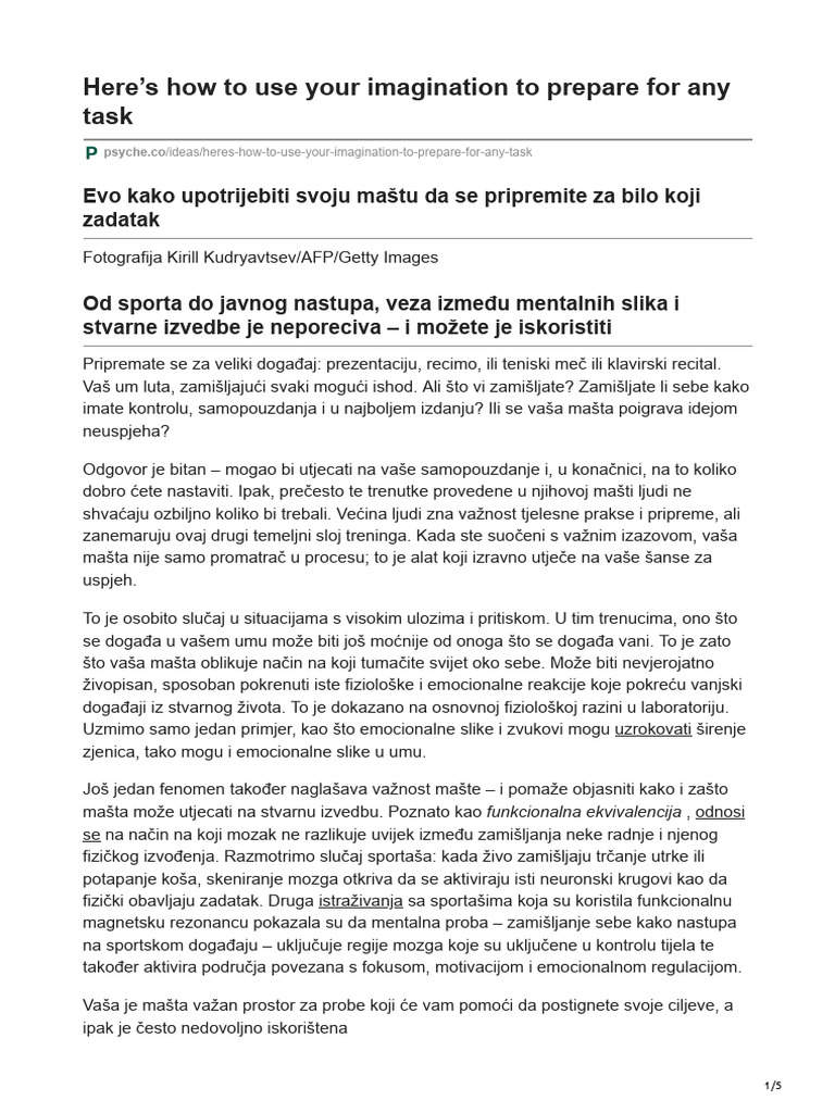 Psyche - Co-Kako Upotrijebiti Svoju Maštu U Pripremi Bilo Kojeg Zadatka ...