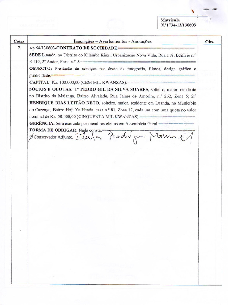 Certidao Comercial 2014 | PDF