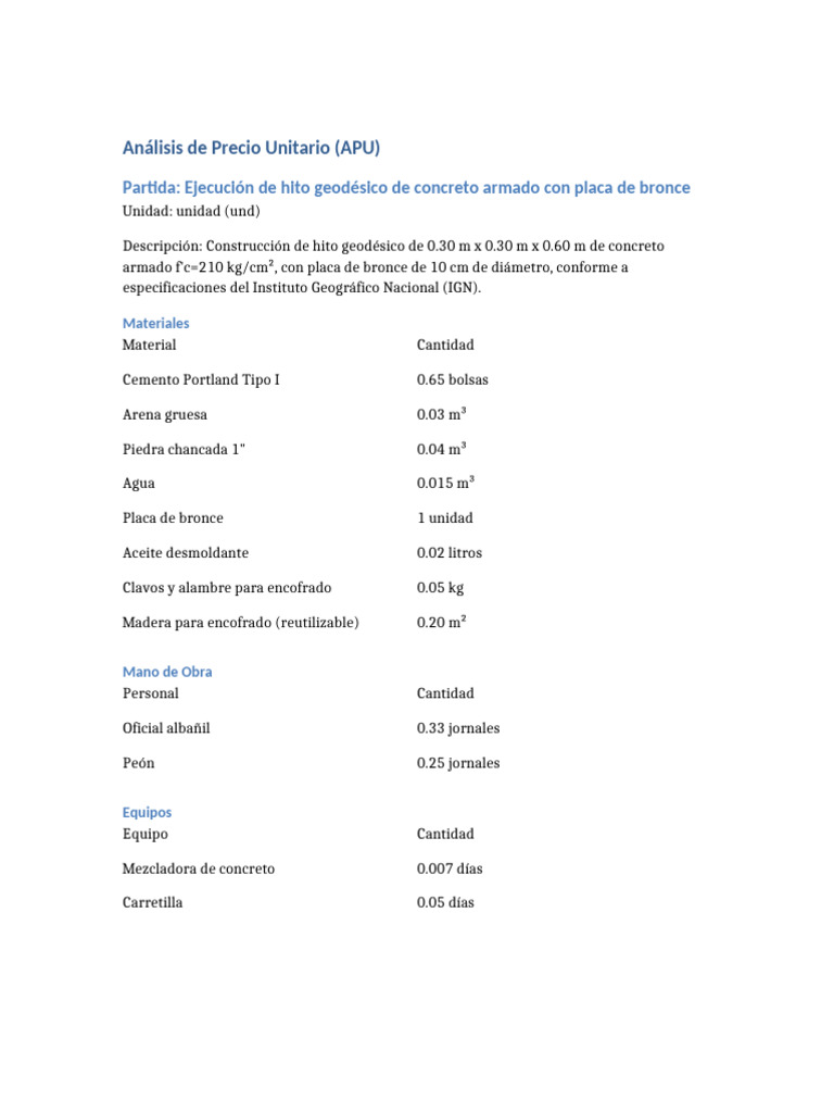 APU Hito Geodesico | PDF