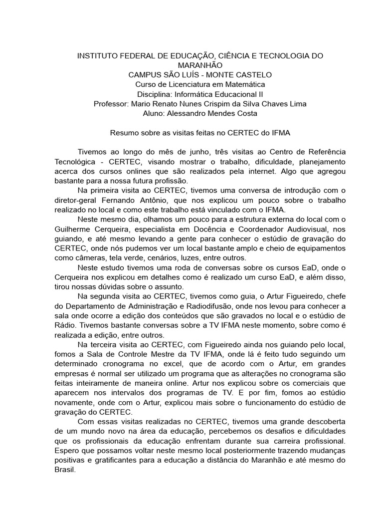 Informática 3ºEtapa Alessandro Mendes | PDF | Educação à distância ...