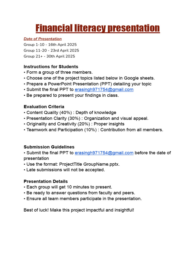 Financial literacy | PDF