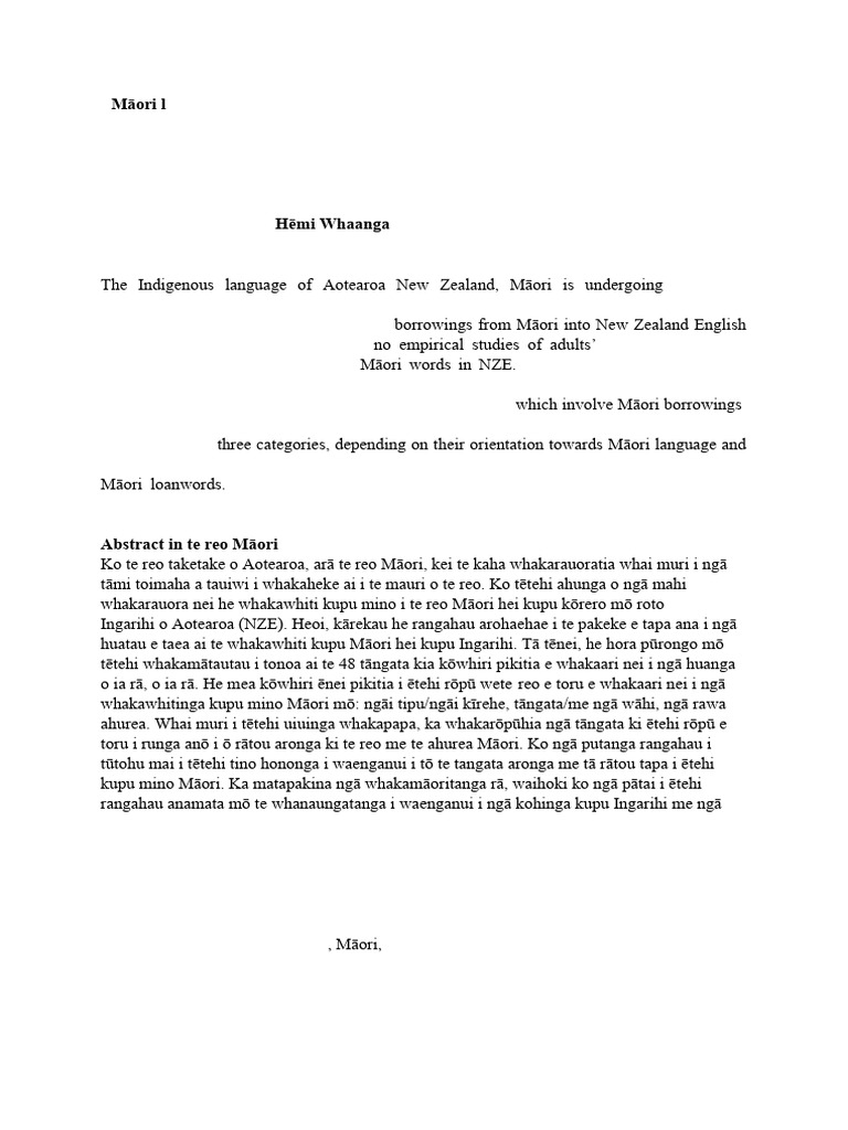 Calude Zenner Rosseel Whaanga - LPLP - NZE - Accepted Manuscript | PDF | Māori People | New Zealand