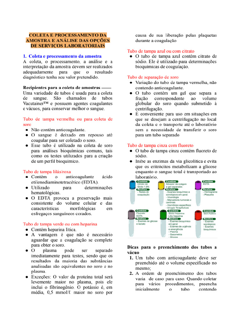 Resumo Cap Eritrócitos e Processamento de Amostras | PDF