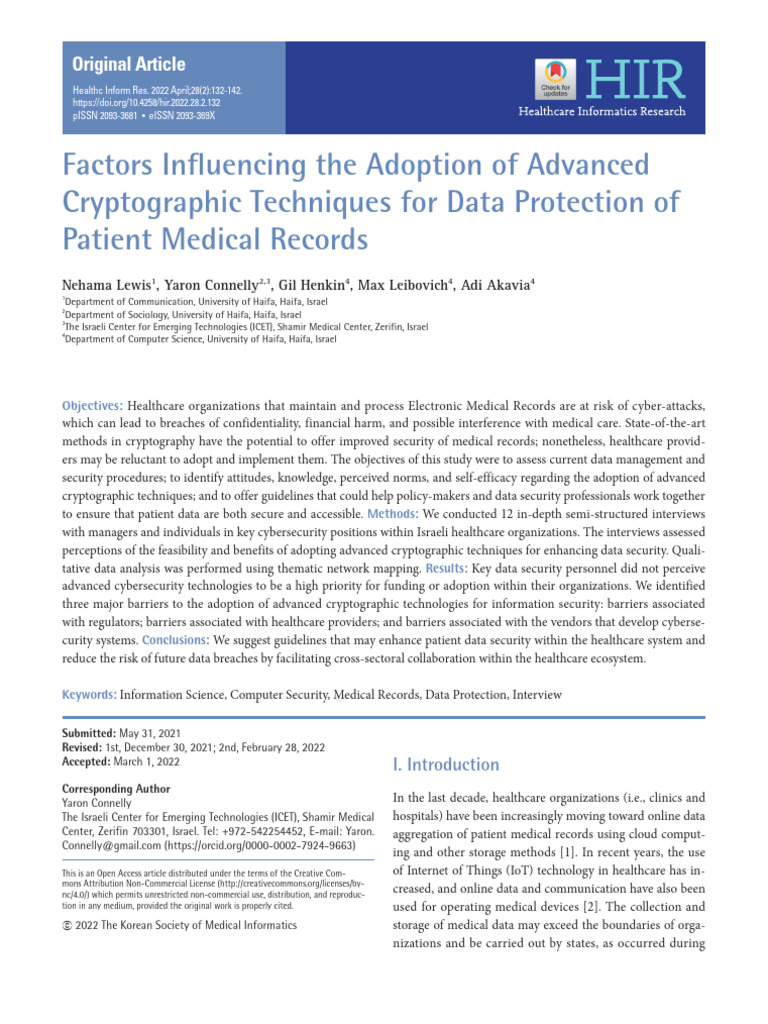 Factors Influencing The Adoption of Advanced Cryptographic-1nel5169 ...