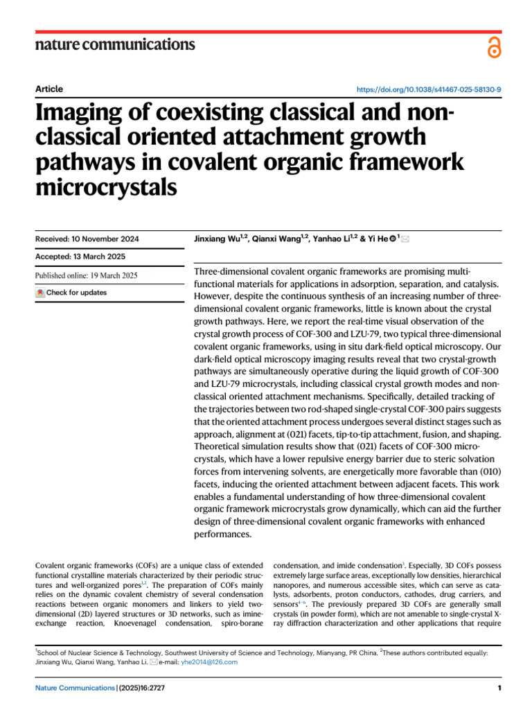 Imaging of Coexisting Classical and Non - Classical Oriented Attachment ...