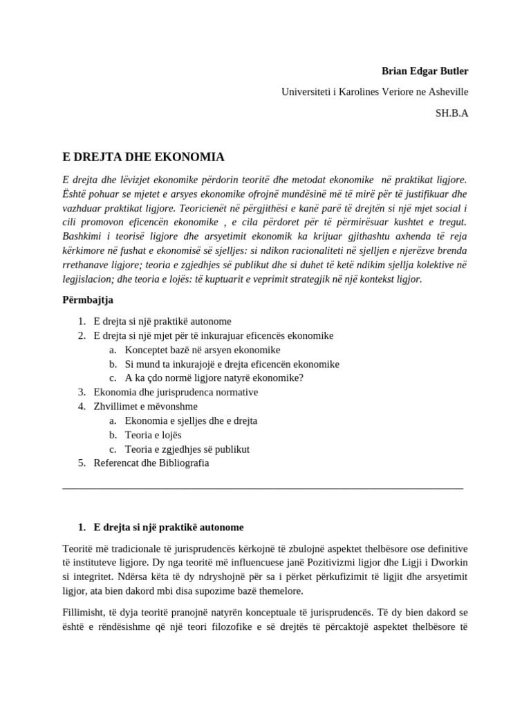 Brian Edgar Butler (i perkthyer) e drejta dhe ekonomia | PDF