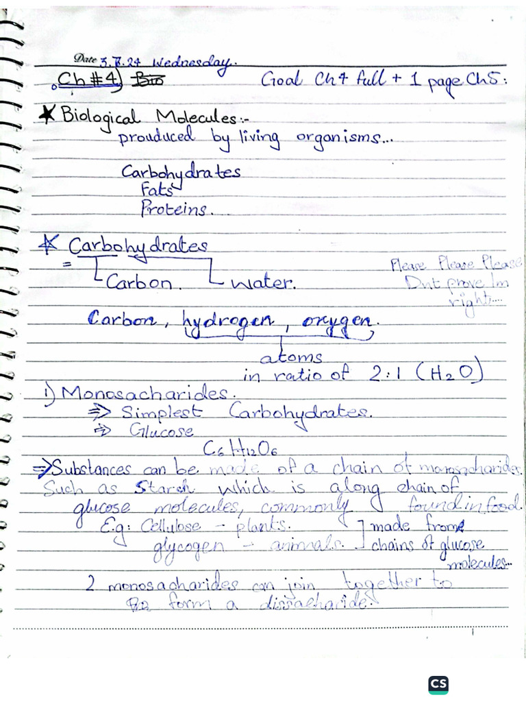BIOLOGY (Biological Molecules) | PDF