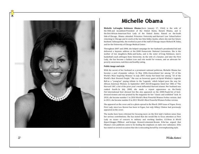 Michelle Obama | Download Free PDF | Michelle Obama | Presidency Of The ...