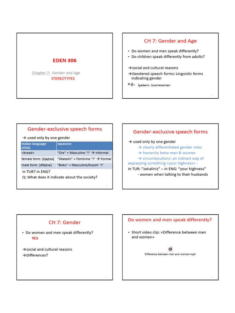 EDEN306-week9-CH7-gender and Age | PDF | Machismo | Gender