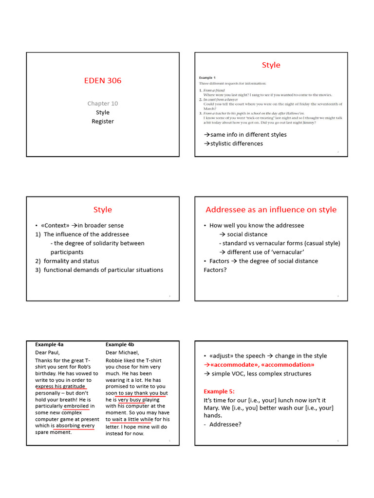 EDEN306 Chapter10 Chapter11 Chapter12 Style Register Politeness | PDF ...