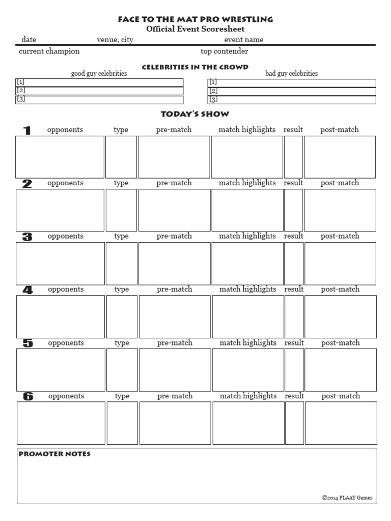 FTTM Event Sheet | PDF