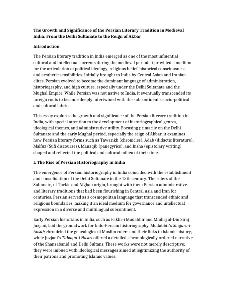 Full Persian Literary Tradition | PDF | Mughal Empire | Persian Language