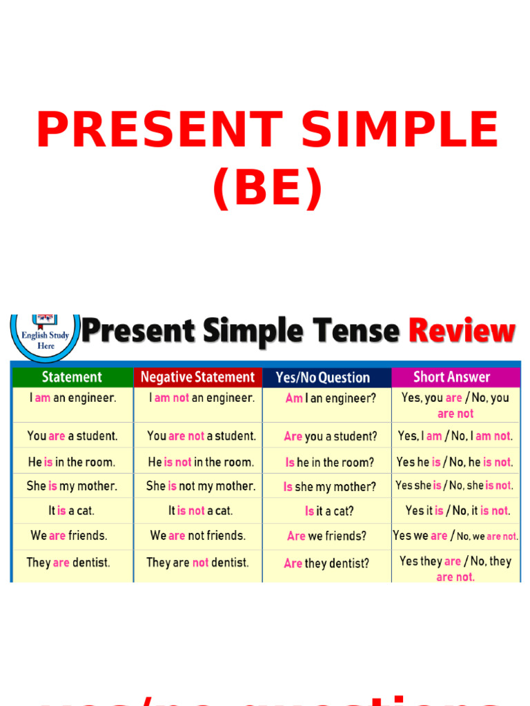 Be and Other Verbs - Present Simple | PDF