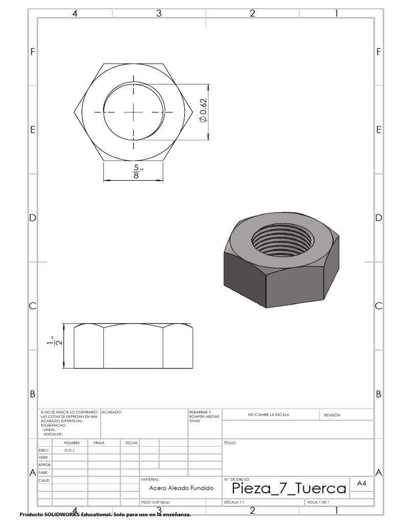 Pieza 7 Tuerca | PDF