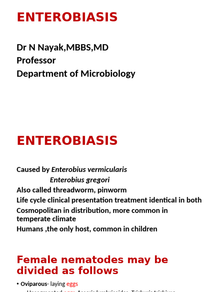 Understanding Enterobiasis: Causes, Symptoms, and Treatment | PDF ...