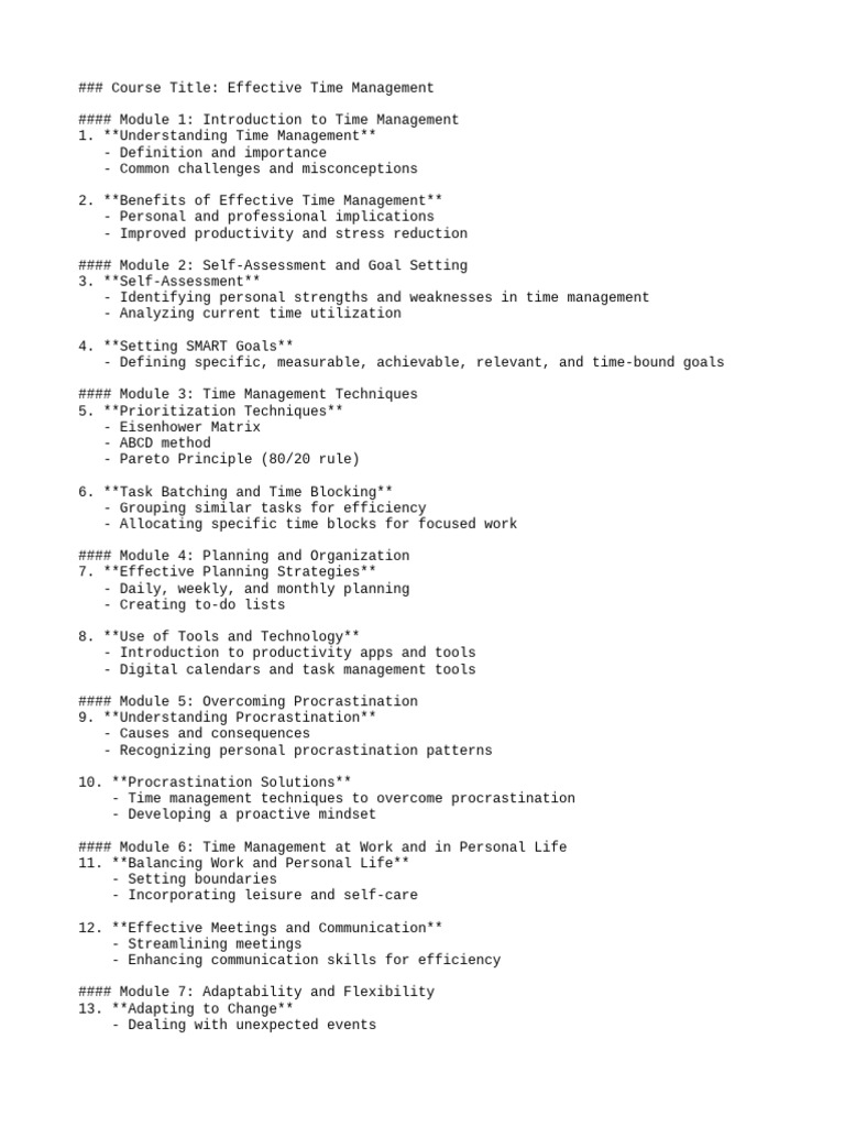 Master Time Management Skills Online | PDF | Time Management ...