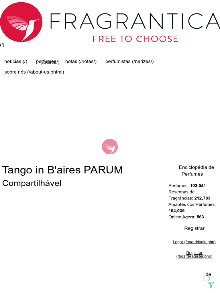 Tango in B& #039 Aires PARUM Perfume - A Novo Fragrância Compartilhável ...