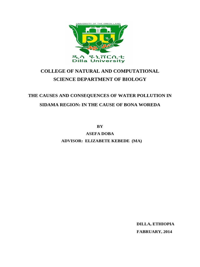 Asefa Doba Bio Proposal-1 | PDF | Sustainability | Water