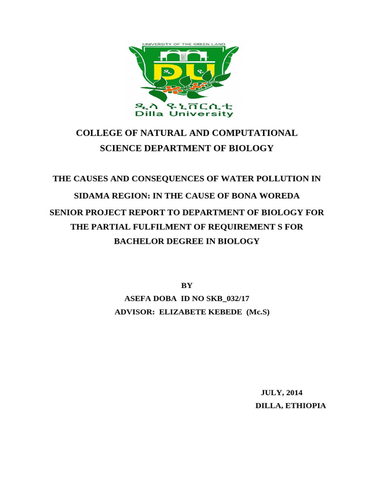 Asefa Doba Report Bio-1-2 | PDF | Sustainability | Data