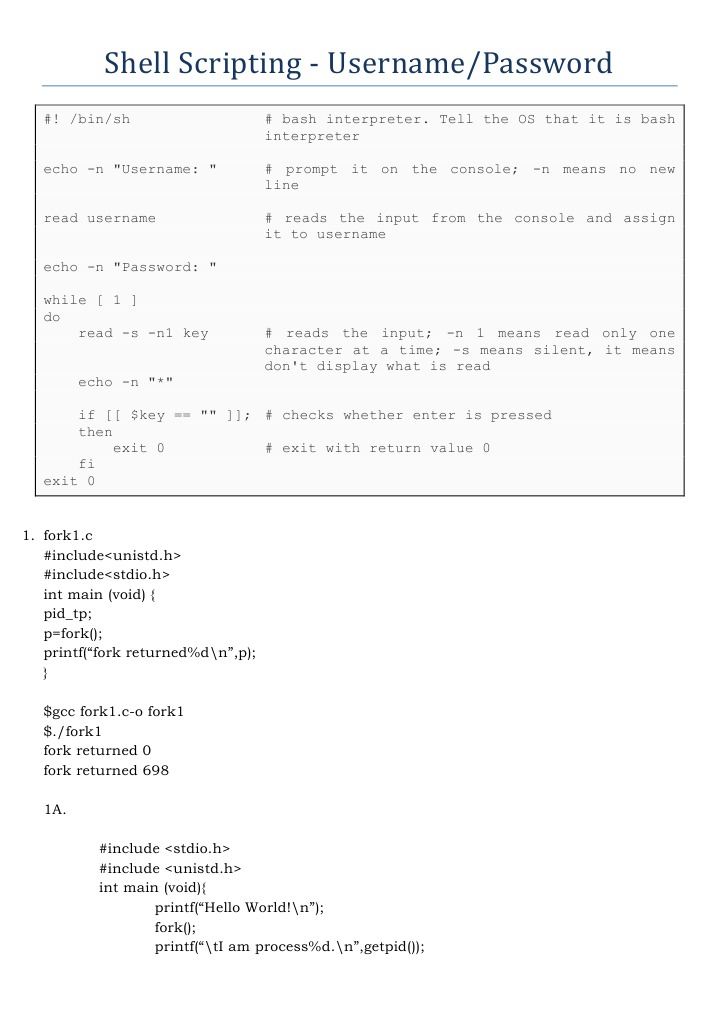 Shell Scripting Usernamepassword Pdf Command Line Interface Concurrent Computing