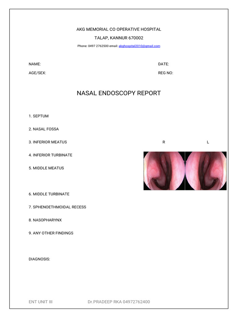 Endoscopy Report Format | PDF