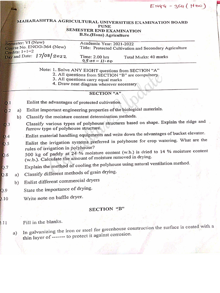 ENGG 364 Model Answer 2021-22 | PDF