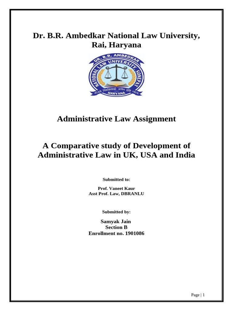 Adm Law Samyak Jain 1901086 | PDF | Administrative Law | Commerce Clause