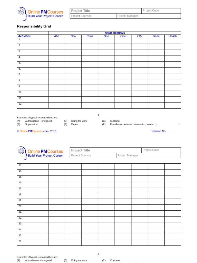 Responsibility Grid | PDF