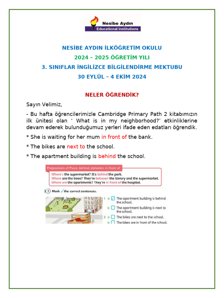 3rd Grades 30-4 Ekim | PDF