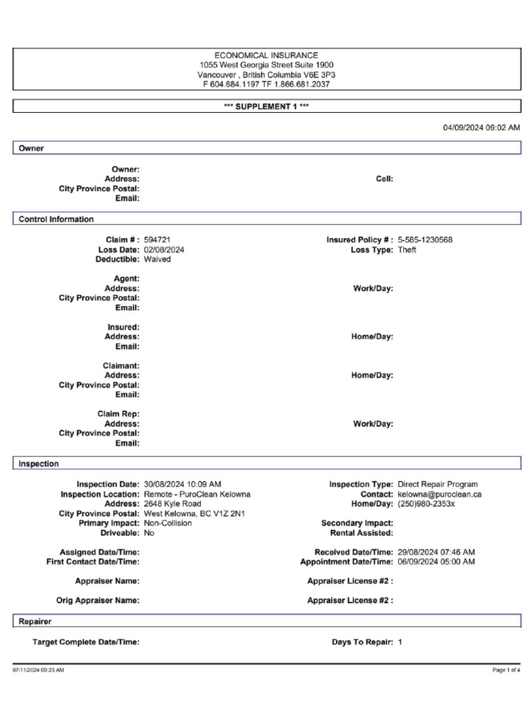 DamageEstimate Stocknumber | PDF