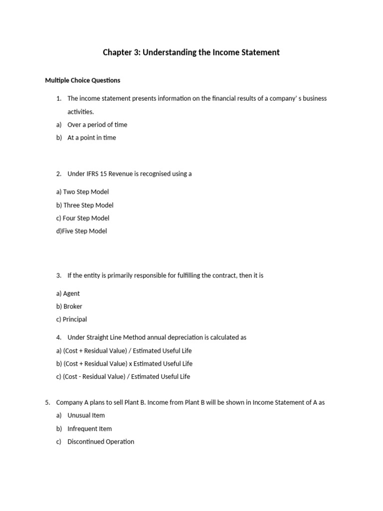 Worksheet Chapter 3 FSA | PDF | Income Statement | Expense