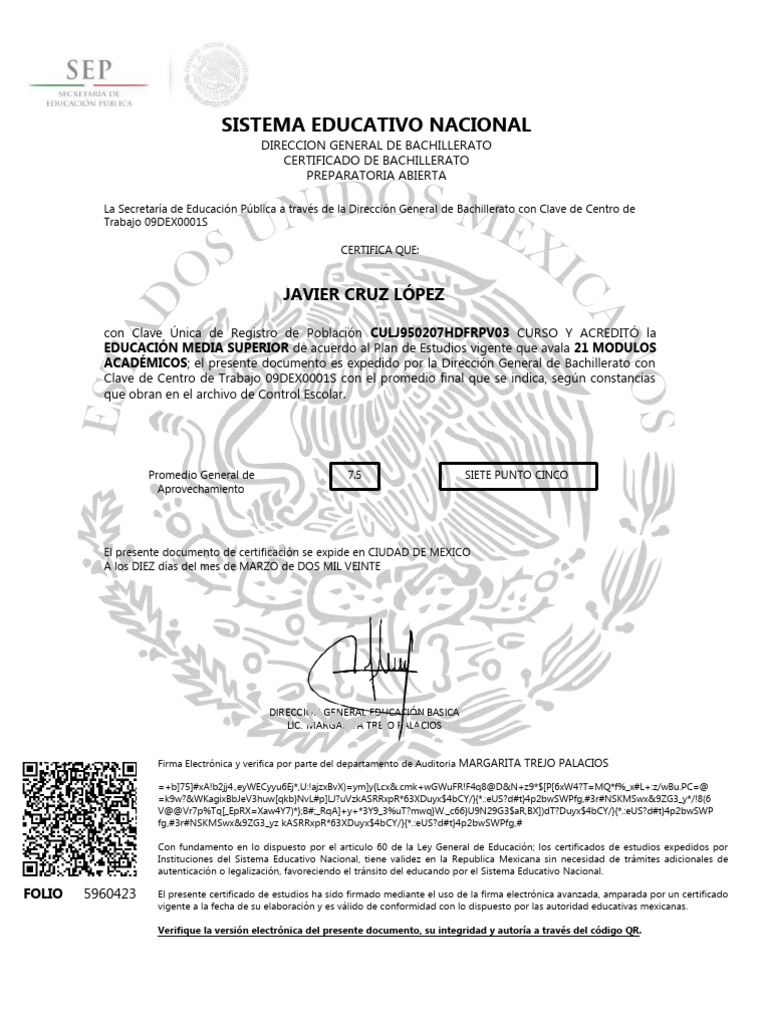 Certificado de Preparatoria Editable | PDF | México