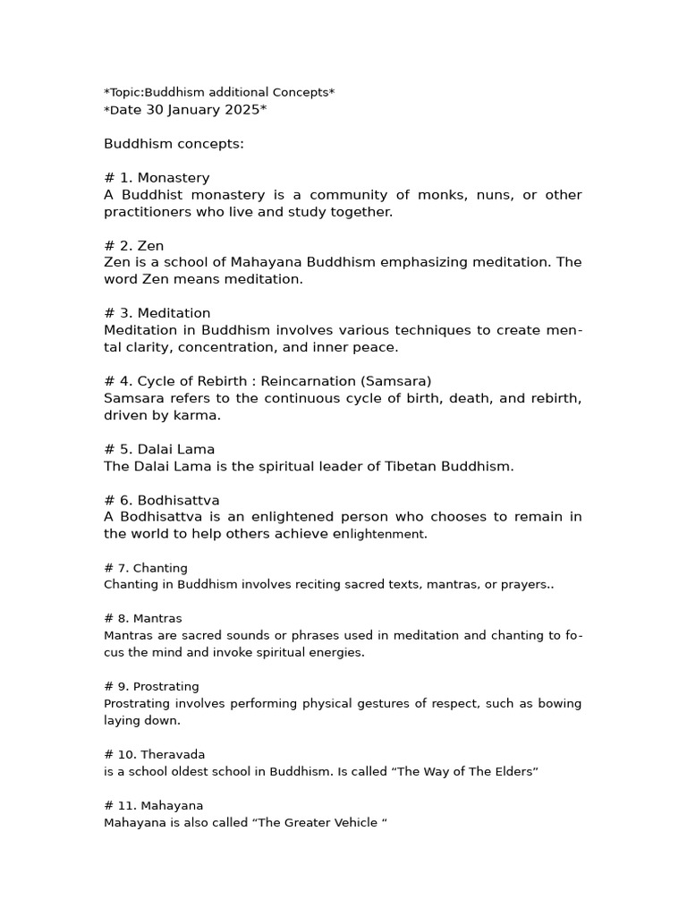 Key Concepts of Buddhism Explained | PDF