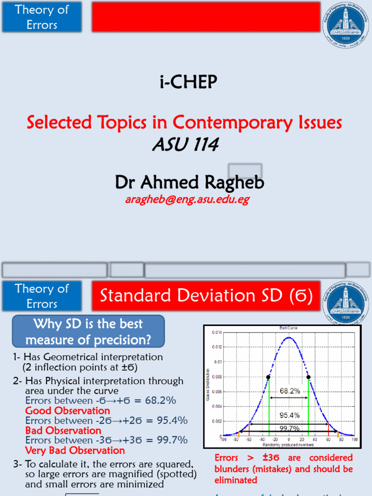 Lecture 5 Theory of Errors | PDF | Accuracy And Precision | Standard ...