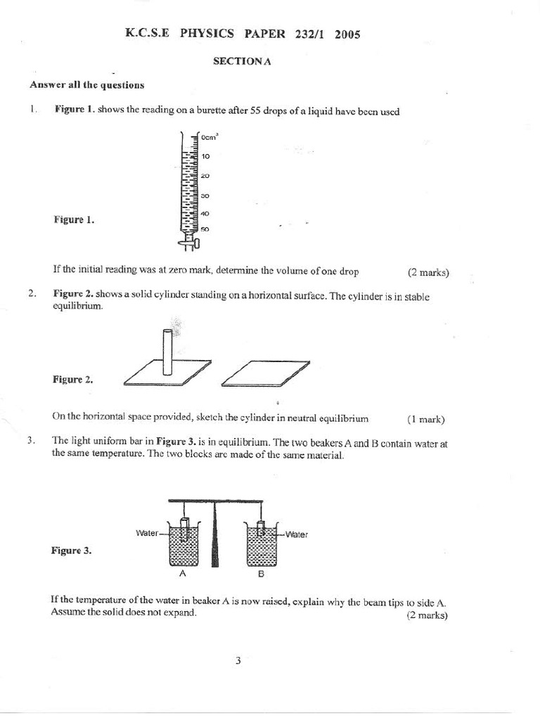 Kcse 2005 Physics Paper 1 | PDF