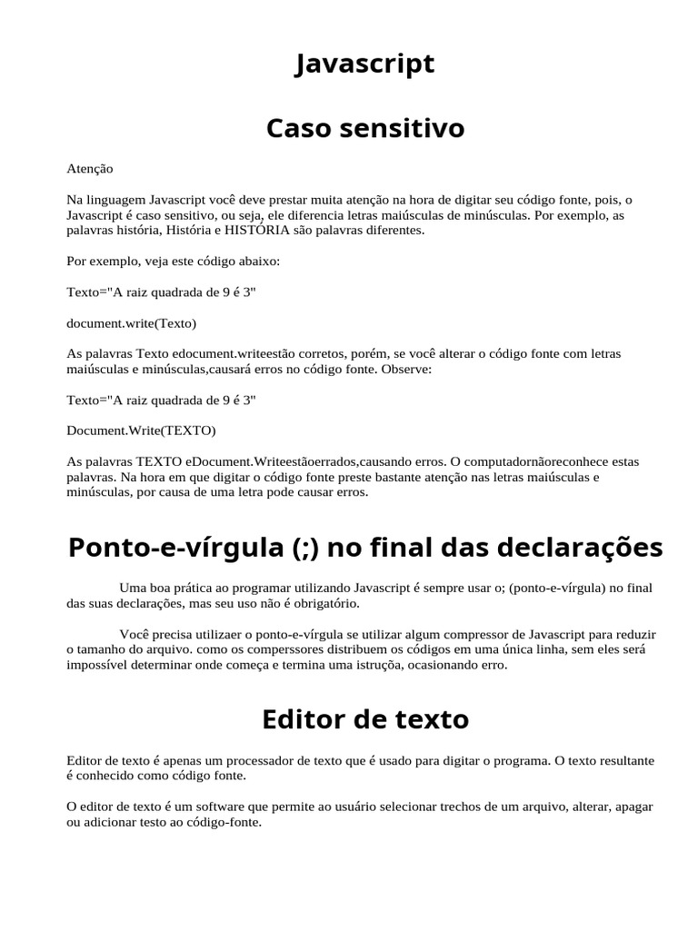 Apostila Javascript | PDF | Aritmética | Script Java