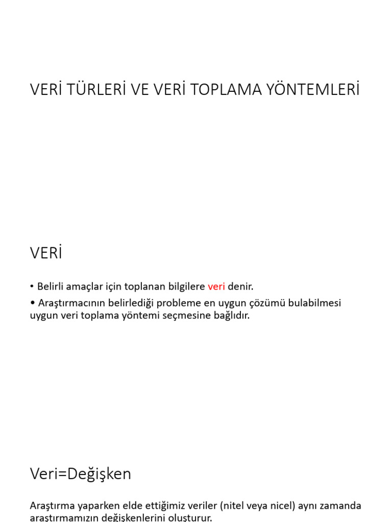 4 Veri Veri Toplama Değişkenler | PDF