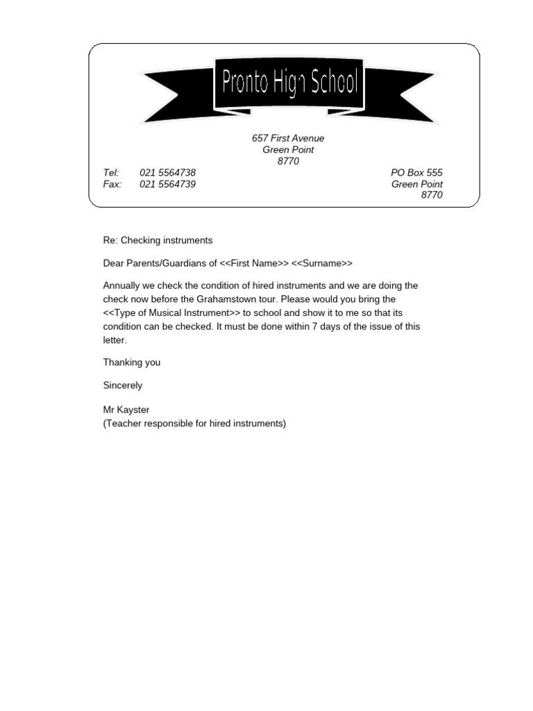 Instruments Letter | PDF