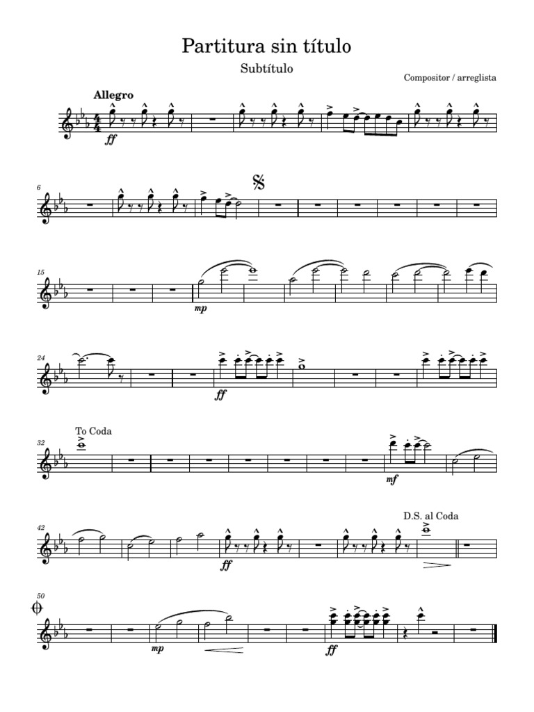Partitura Sin Título | PDF | Composiciones clásicas | Composiciones ...