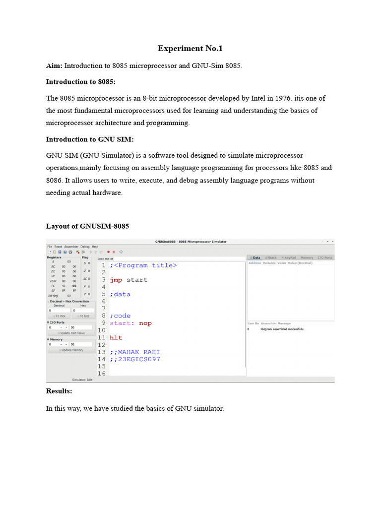 MPI Mahak | PDF | Assembly Language | Microprocessor