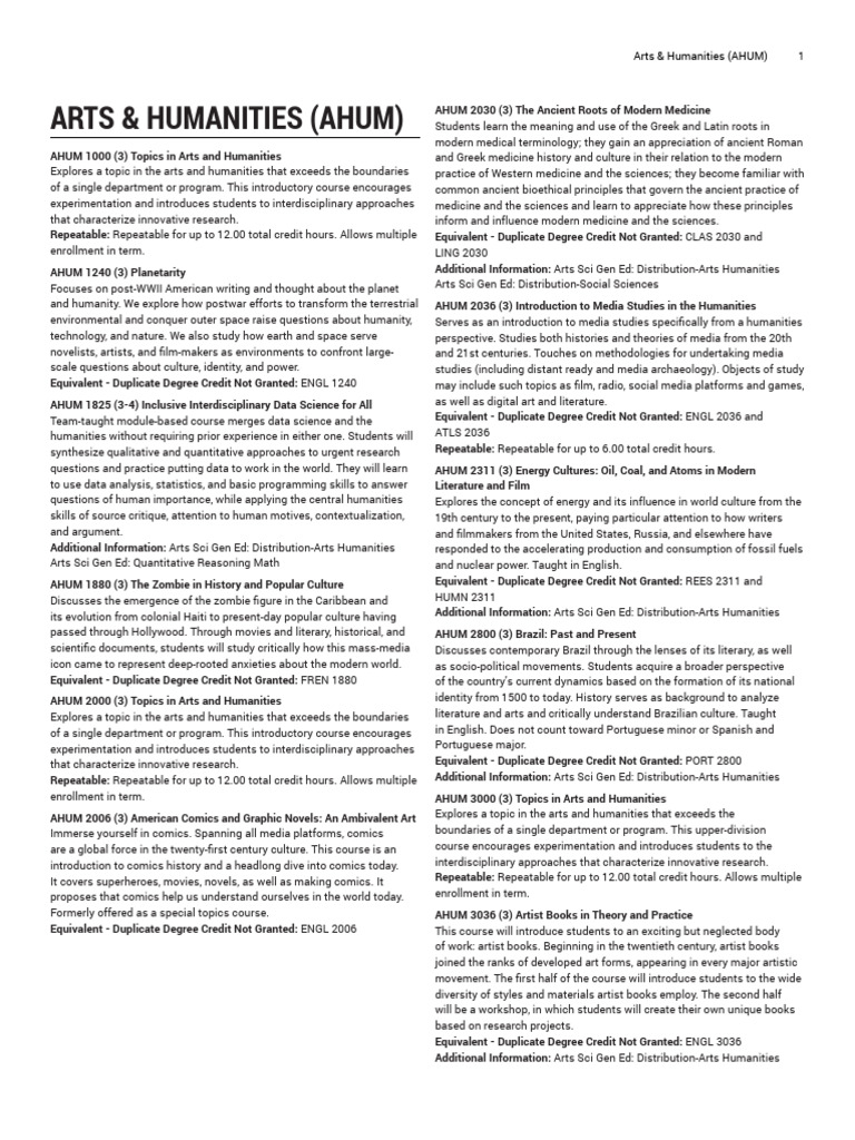 Arts and Humanities | PDF | Science | Humanities