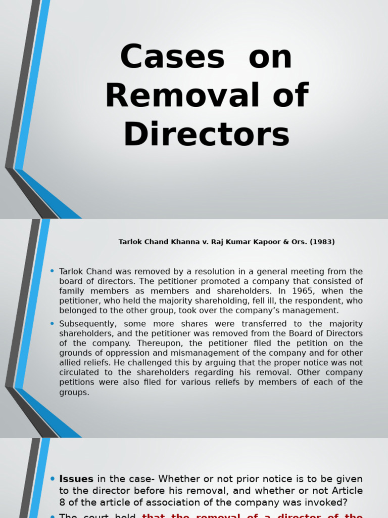 Director Removal Procedures Explained | PDF | Business Law | Common Law