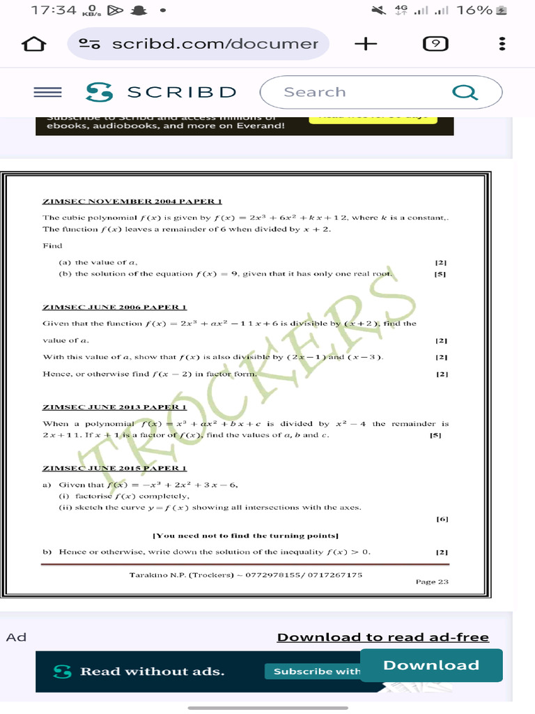 Polynomials PG 23 To 45 | PDF
