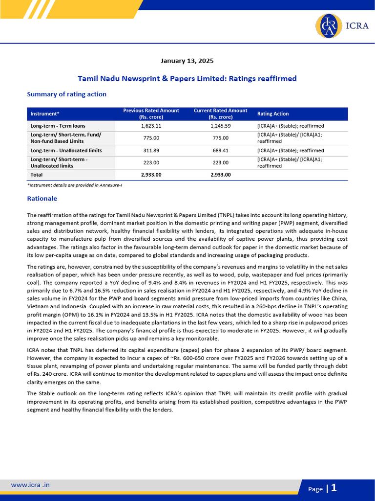 Tamil Nadu Newsprint & Papers Limited | PDF | Waste