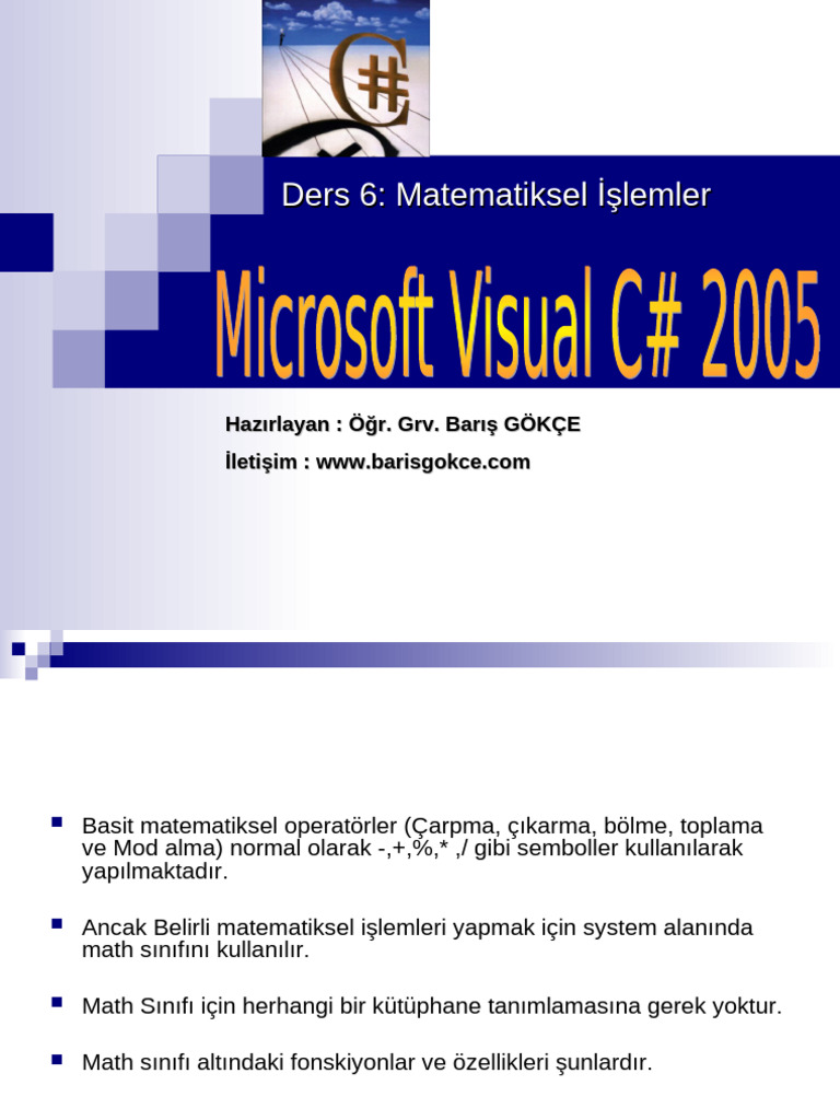 Baris-Ders6-MatematikFonksiyonlari | PDF