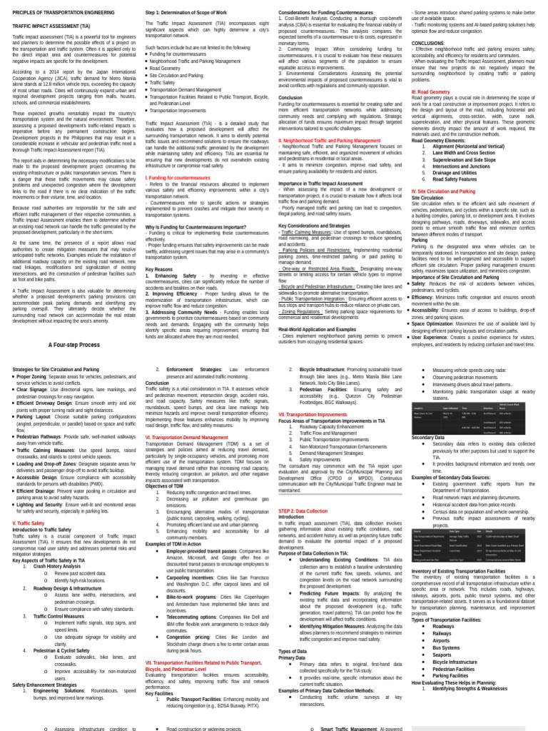 Transpo Sec A Tia Steps Midterm Reviewer | PDF | Cycling Infrastructure ...
