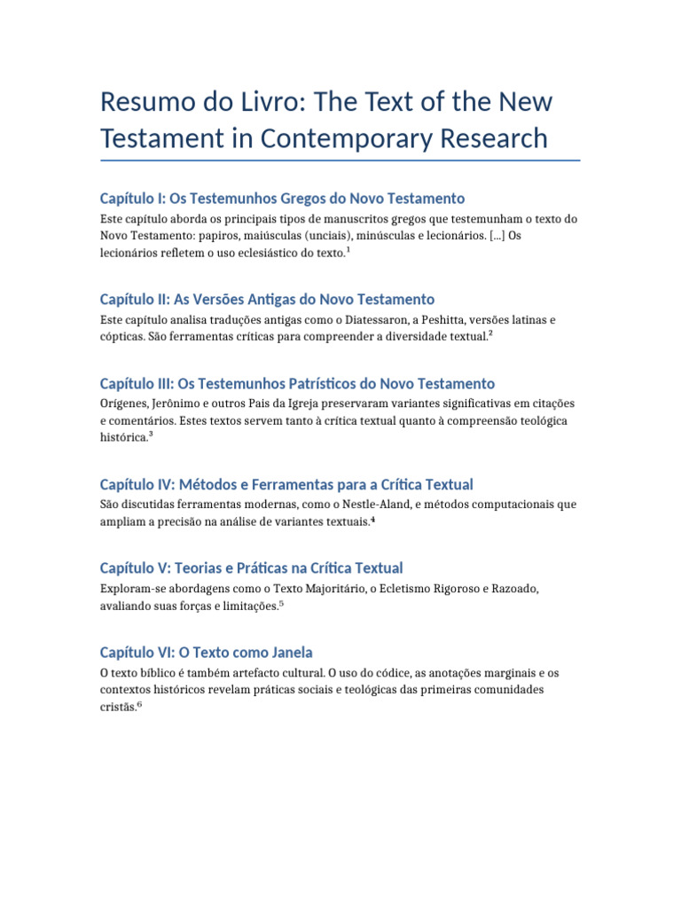 Resumo Critica Textual Ehrman Holmes Formatado | PDF | Bíblia | Novo ...