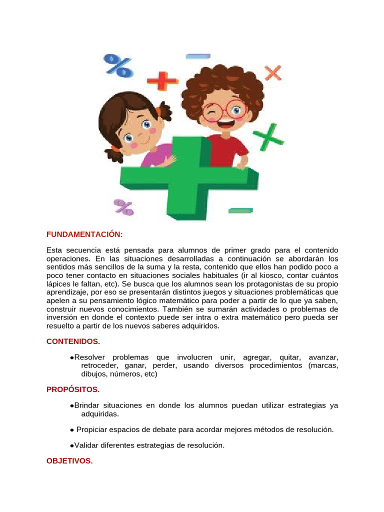 Actividades de Suma y Resta para Primer Grado | PDF