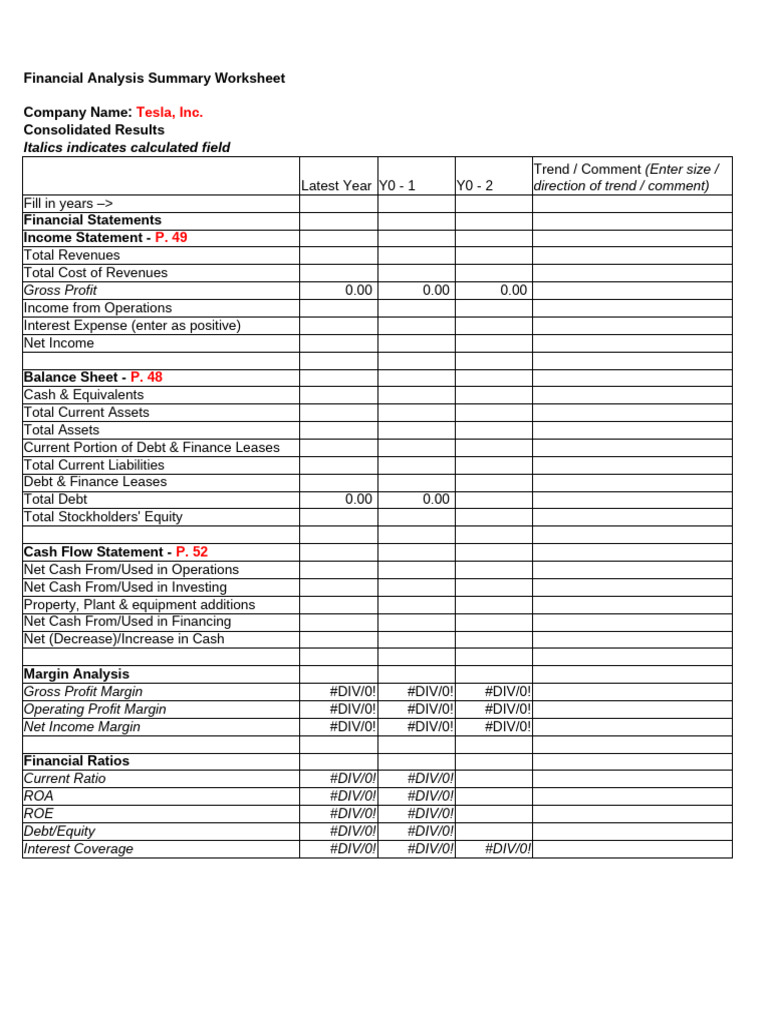 UC SLRC Financial Analysis Assignment Worksheet Tesla | PDF | Equity ...